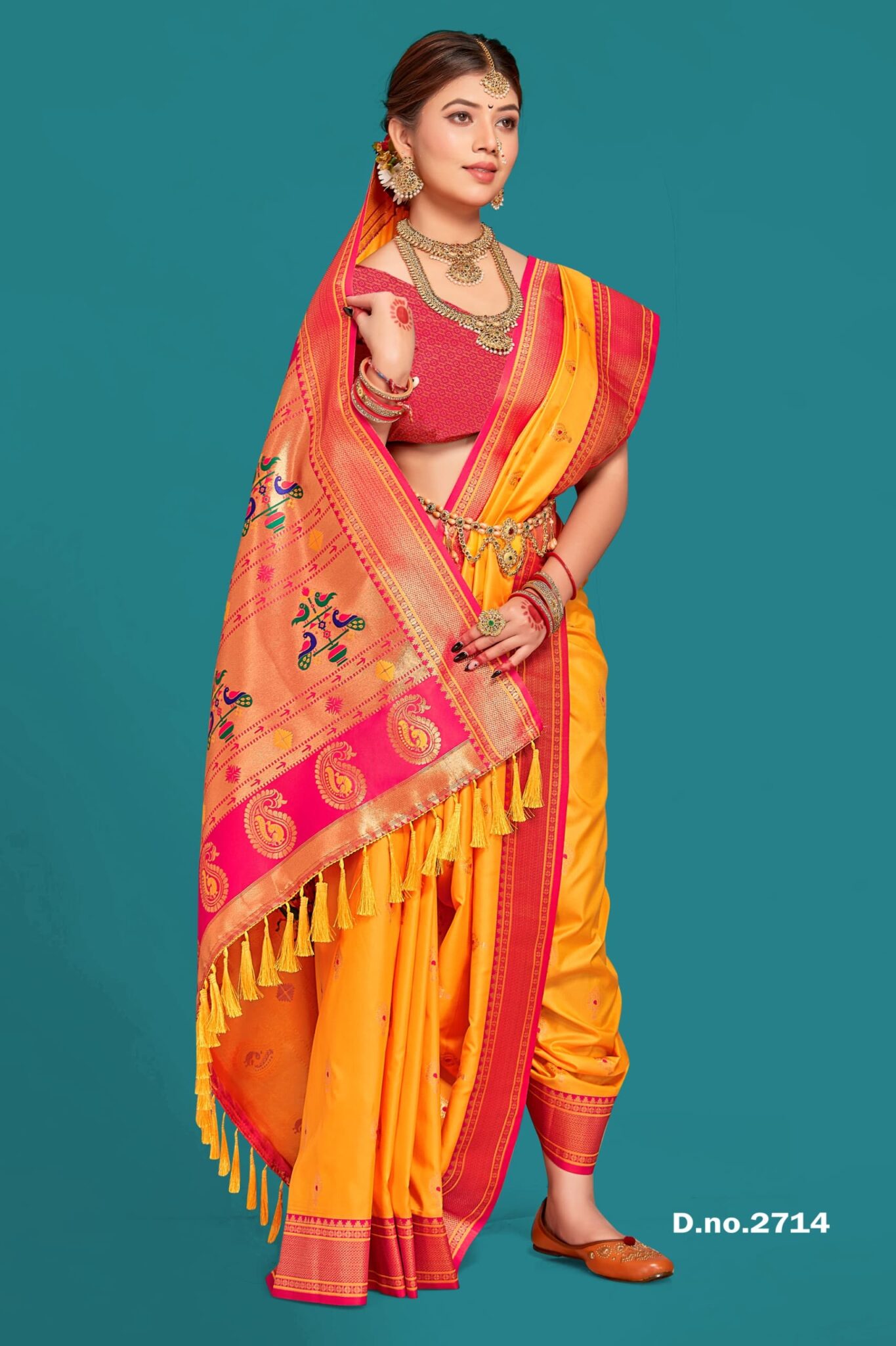 9 war paithani with free stiching – JAIHIND MILL